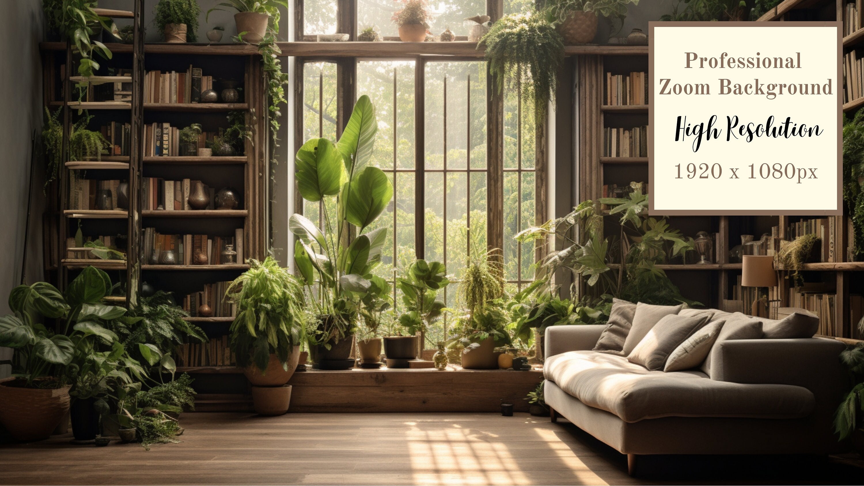 Plant Lover Home Office Zoom Background | Virtual Background for Zoom ...