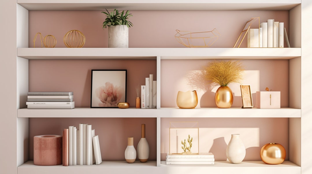 Pink Modern Office Shelves Zoom Background | Professional Virtual ...