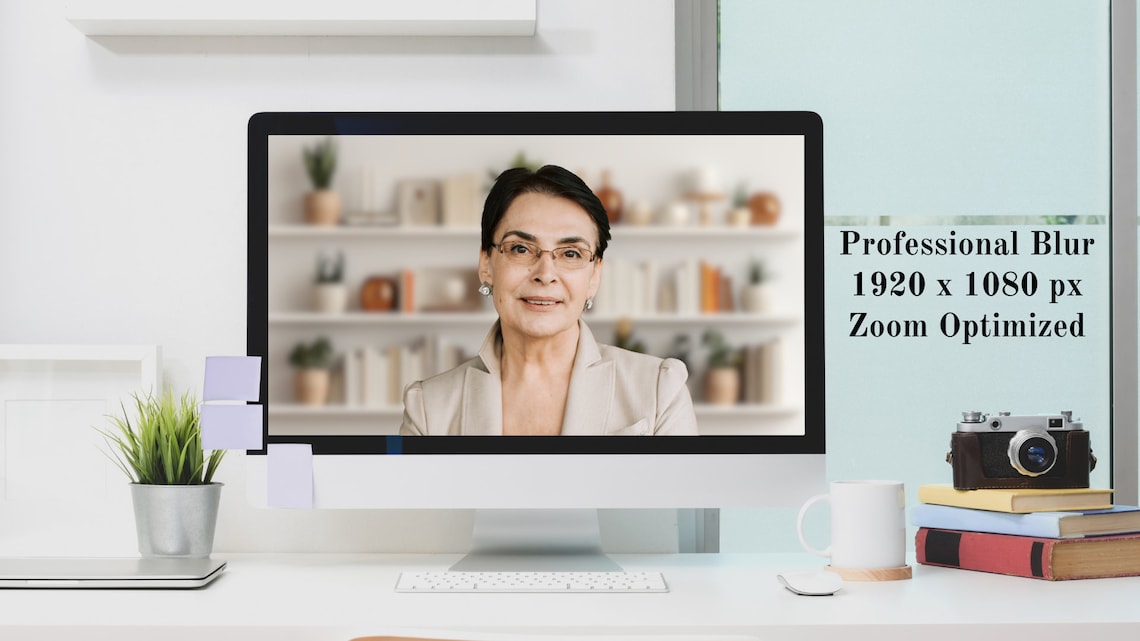 Clean Wall Bookshelf Zoom Background Virtual Background for Zoom ...