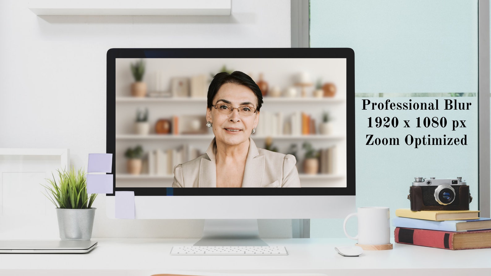 Clean Wall Bookshelf Zoom Background | Virtual Background for Zoom ...