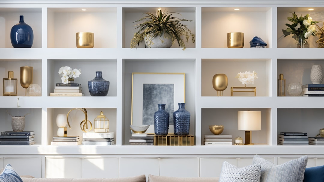 Blue Modern Home Office Shelving Zoom Background | Professional Virtual ...