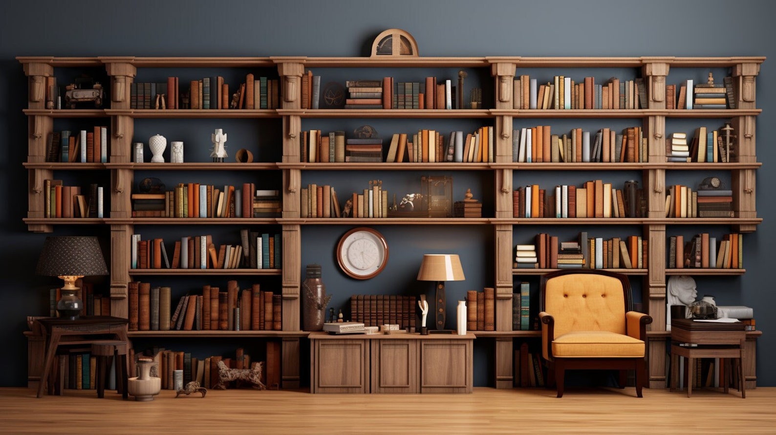 Cozy Library Home Office Zoom Background | Virtual Background for Zoom ...