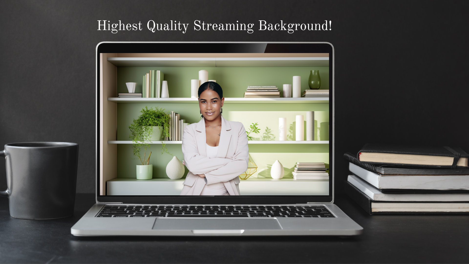 Minimalist Green Shelving Zoom Background | Virtual Background for Zoom ...