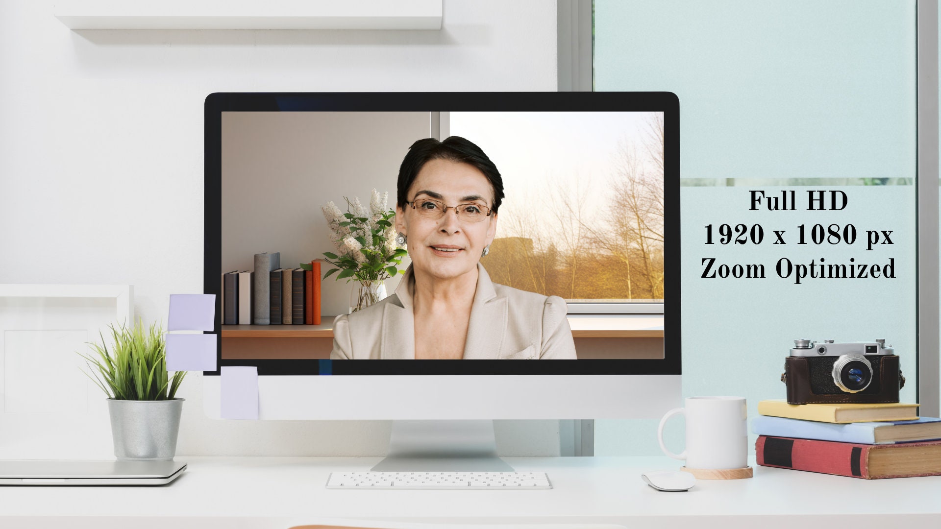 Clean Window Shelf Zoom Background | Professional Virtual Background ...