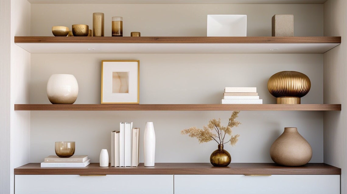 Minimalist Gold Shelves Zoom Background | Professional Virtual ...