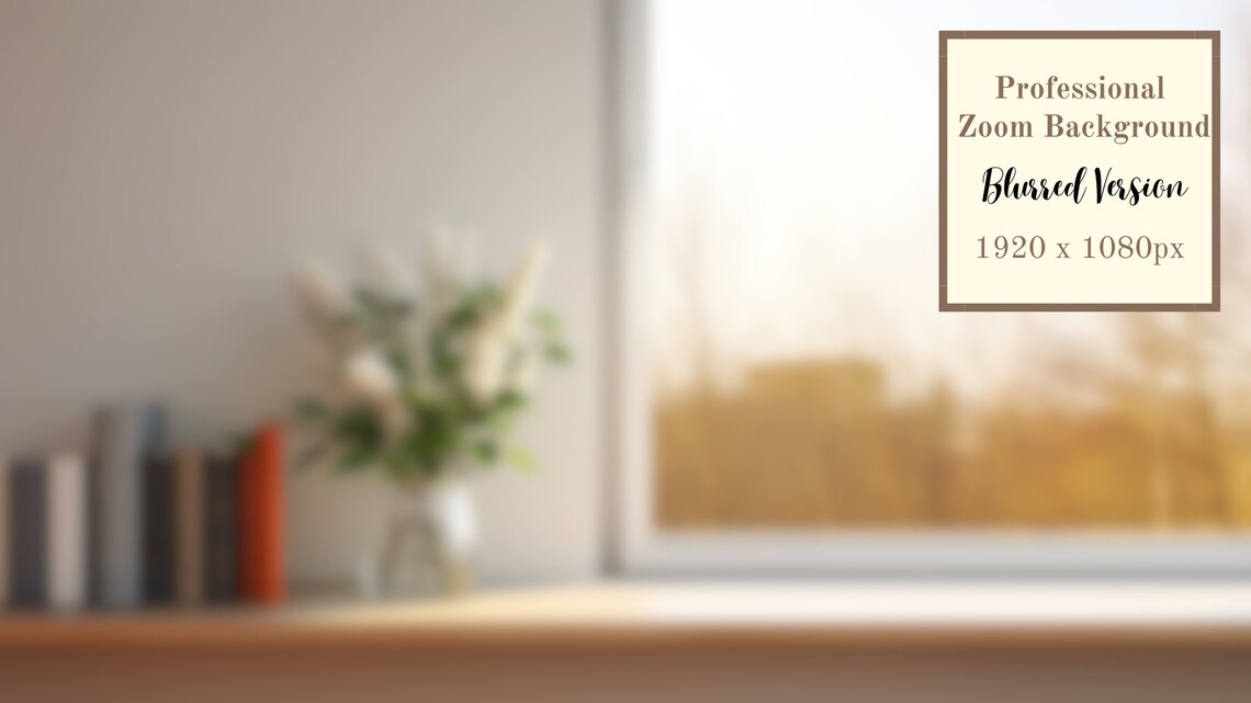 Clean Window Shelf Zoom Background Professional Virtual Background for ...