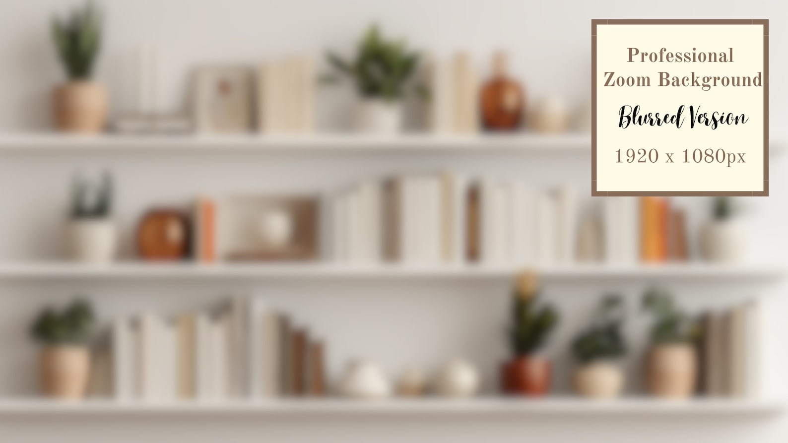 Clean Wall Bookshelf Zoom Background | Virtual Background for Zoom ...