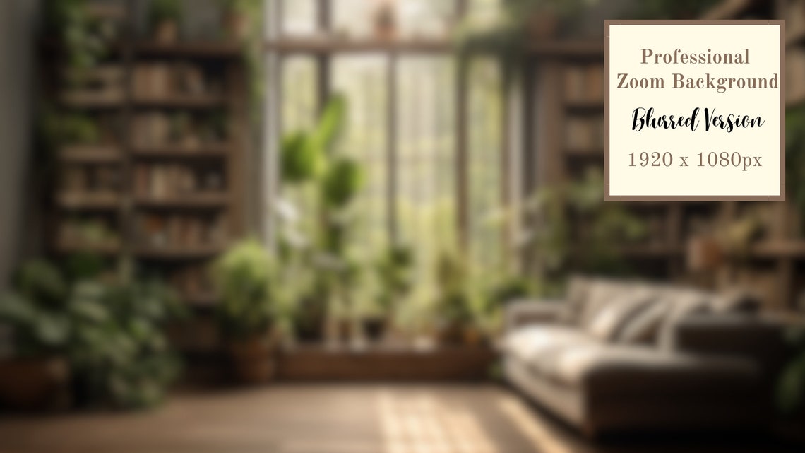 Plant Lover Home Office Zoom Background | Virtual Background for Zoom ...