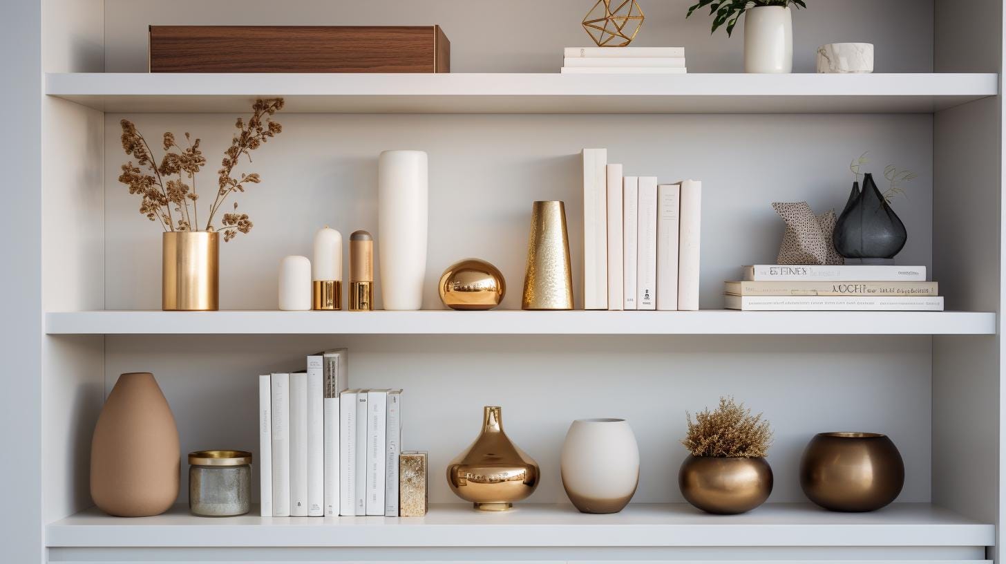 Minimalist Gold Bookshelf Zoom Background | Professional Virtual ...