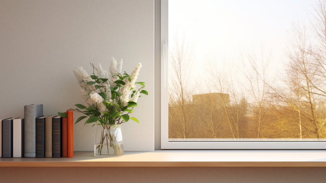 Clean Window Shelf Zoom Background | Professional Virtual Background ...