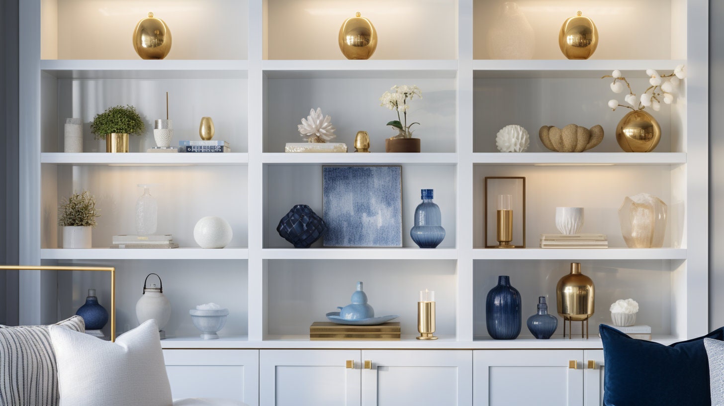 Blue Modern Office Bookcase Zoom Background | Professional Virtual ...