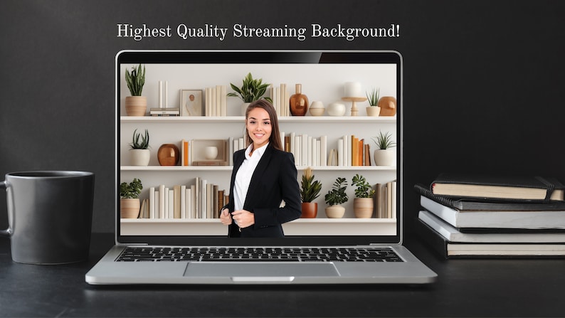 Clean Wall Bookshelf Zoom Background | Virtual Background for Zoom ...