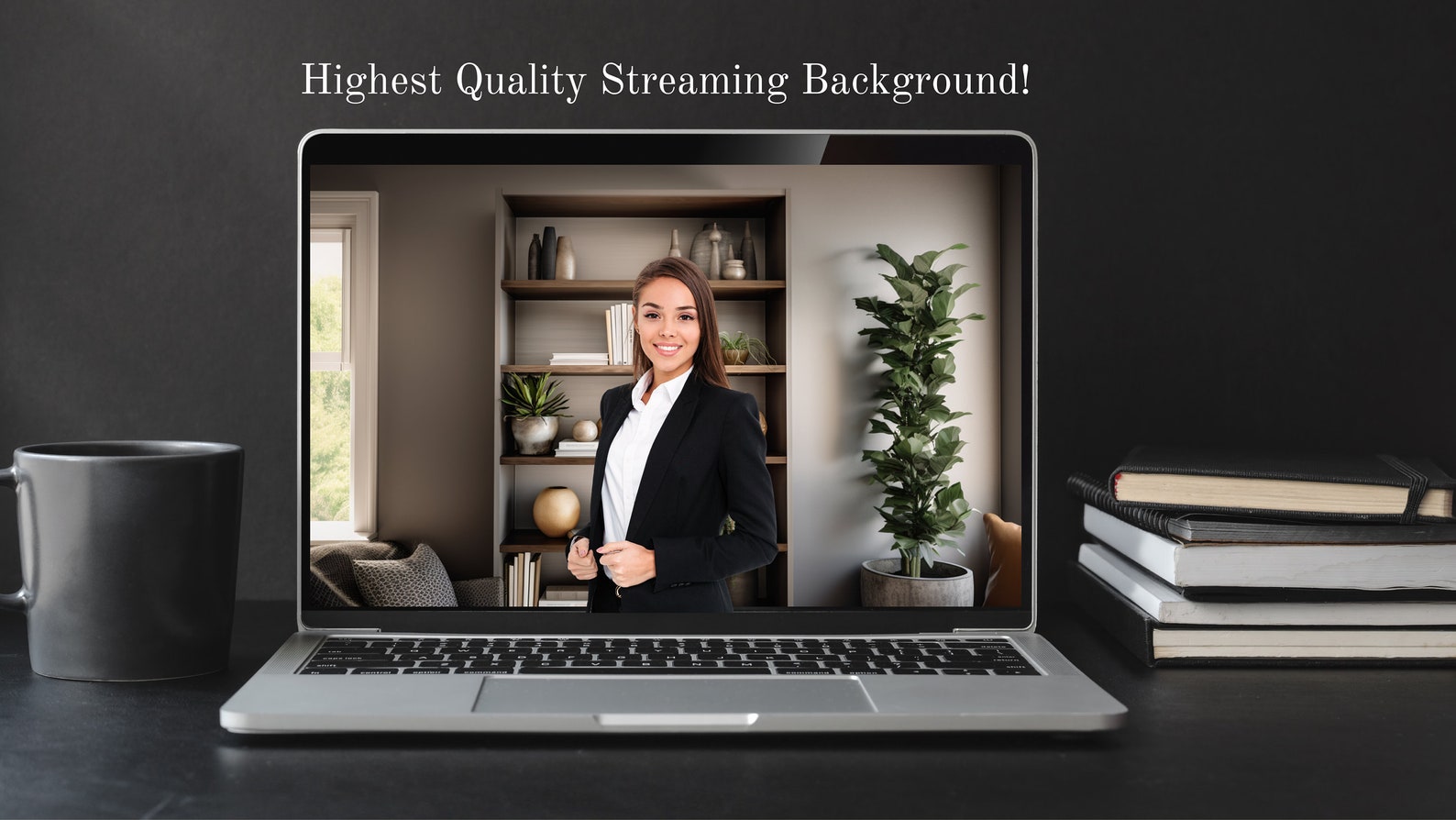 Modern Home Bookcase Zoom Background | Virtual Background for Zoom ...