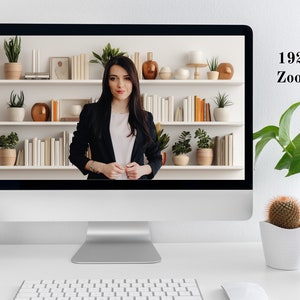 Clean Wall Bookshelf Zoom Background | Virtual Background for Zoom ...