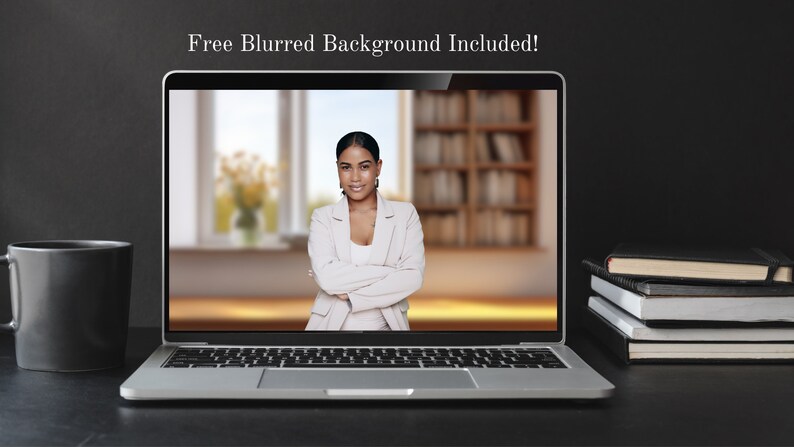 Clean Window Bookshelf Zoom Background Professional Virtual Background ...