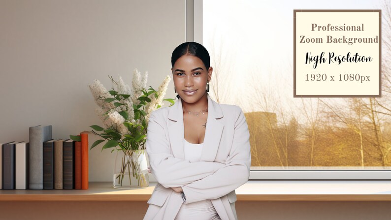 Clean Window Shelf Zoom Background | Professional Virtual Background ...