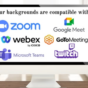 Modern Home Office Zoom Background | Virtual Background for Zoom ...