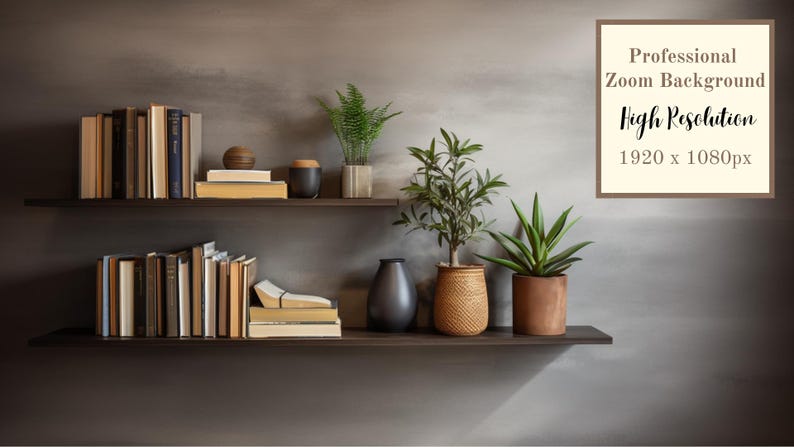 Minimalist Dark Shelving Zoom Background | Professional Virtual ...