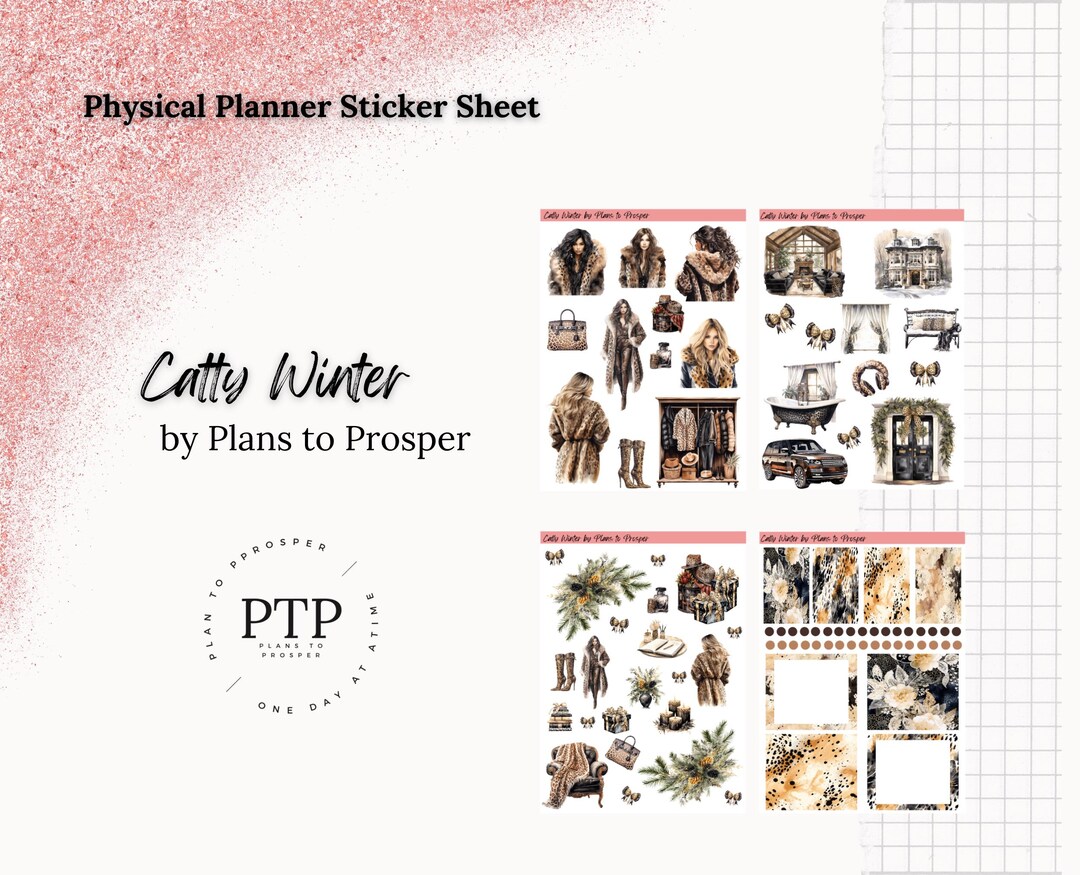 Catty Winter Sticker Set - Etsy