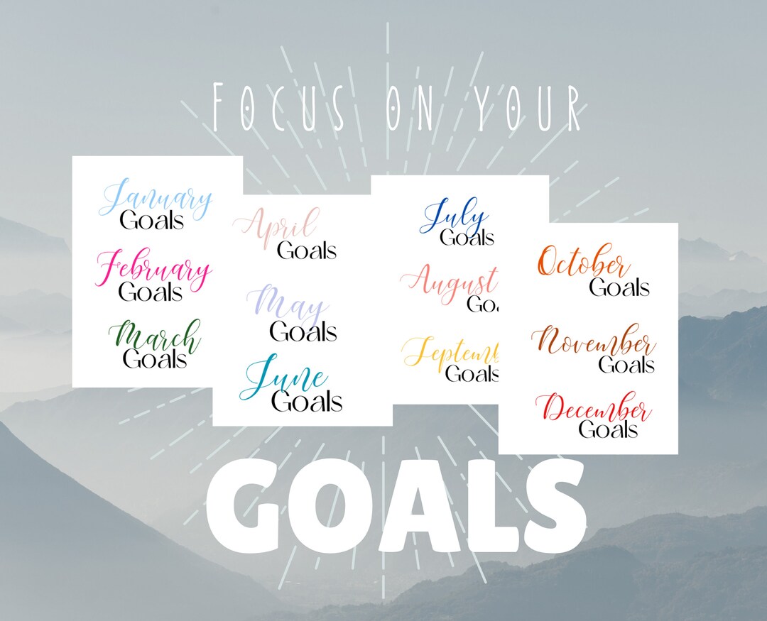 Monthly Goal Setting Stickers for Planners or Calendars - Etsy