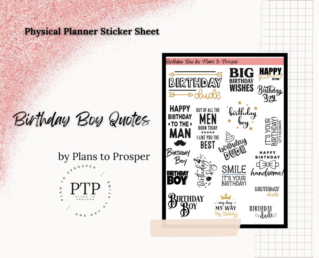 Men's Birthday Quotes Sticker Sheet - Etsy