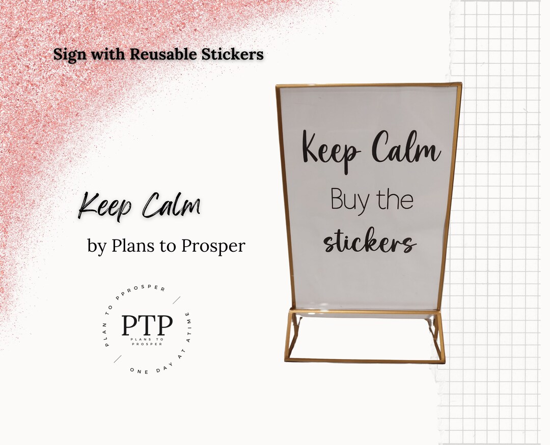Keep Calm Sign and Sticker Sheet - Etsy
