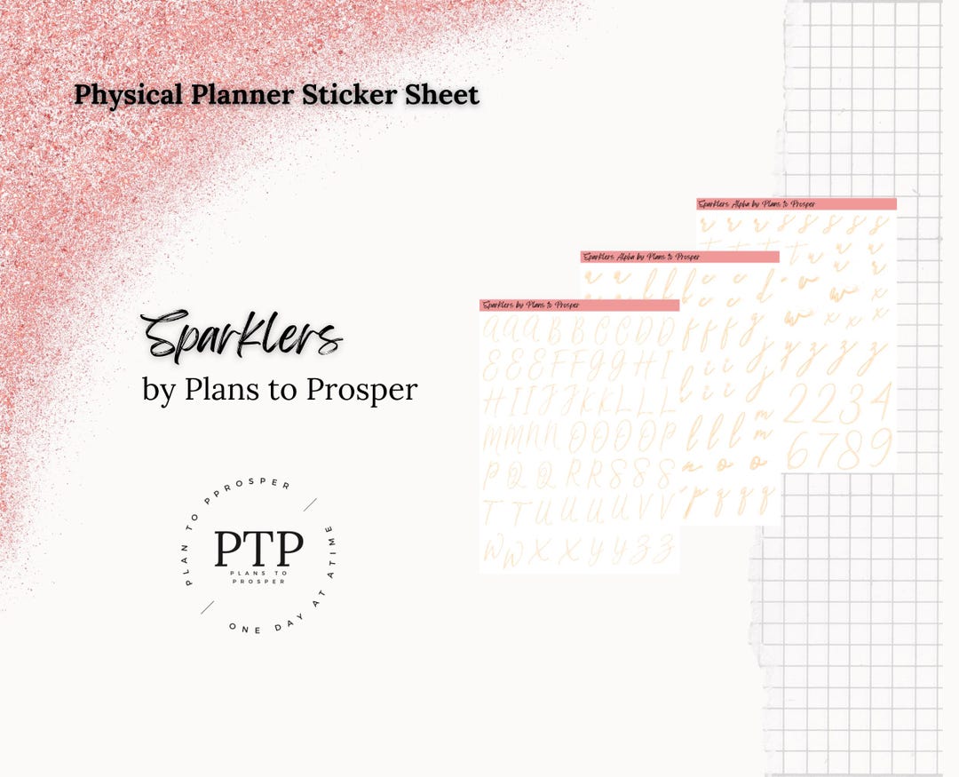 Sparkler Alphabet Sticker Sheets - Etsy