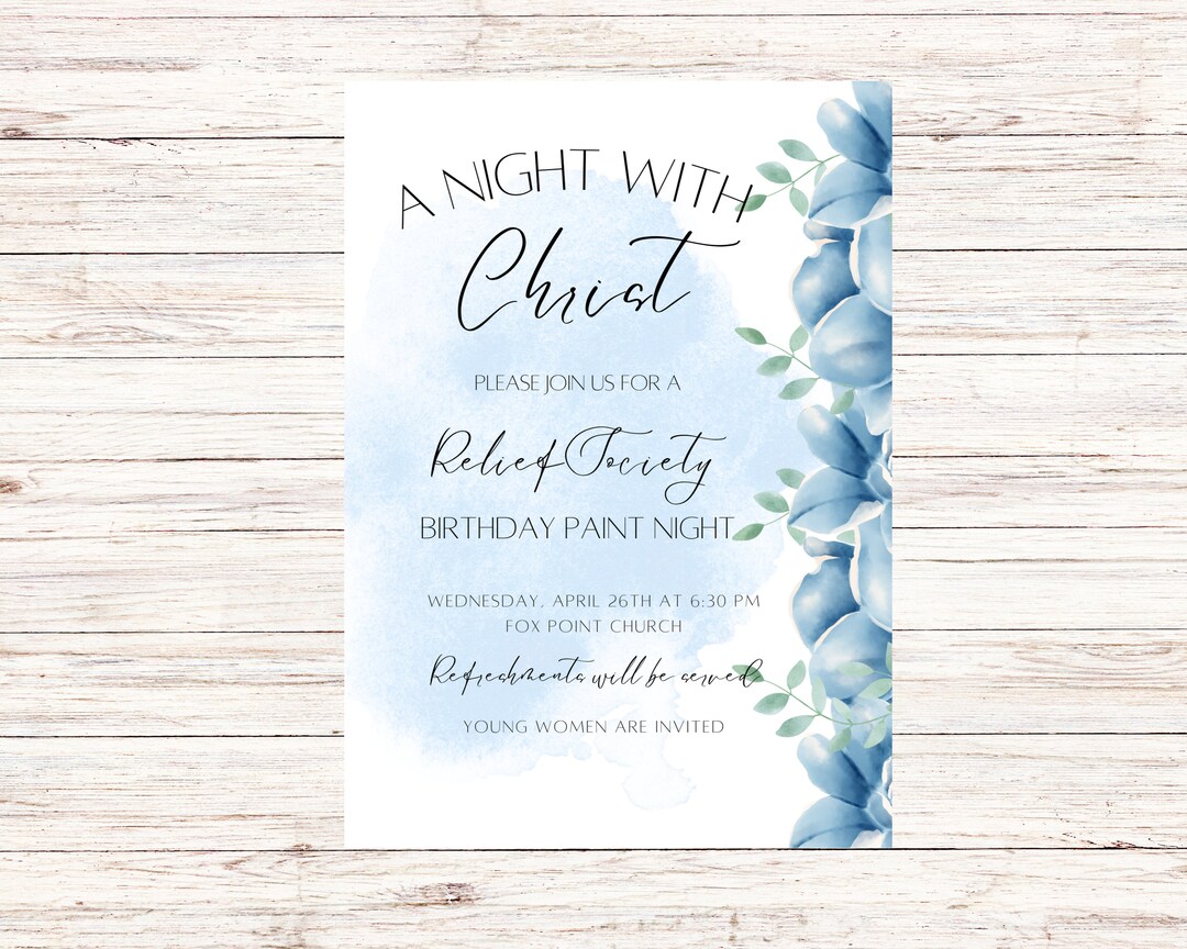 Relief Society Birthday Party Invite - Etsy