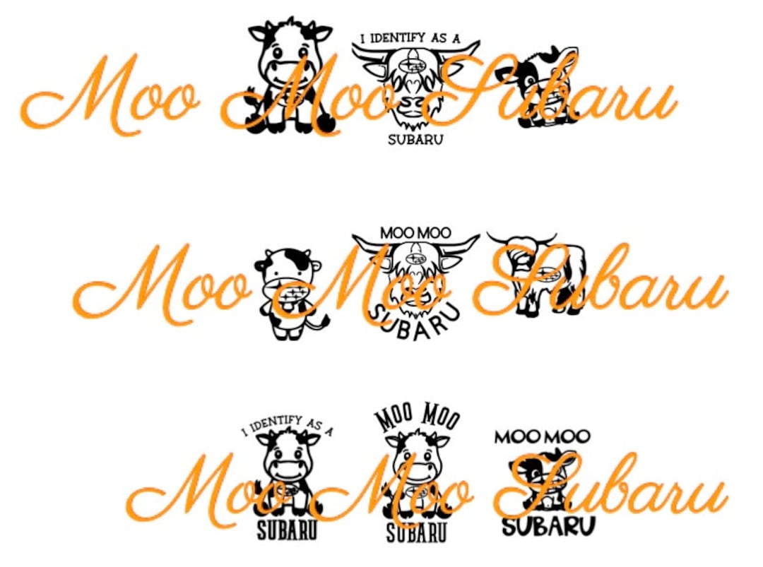 Moo Moo Subaru Digital Bundle - Etsy