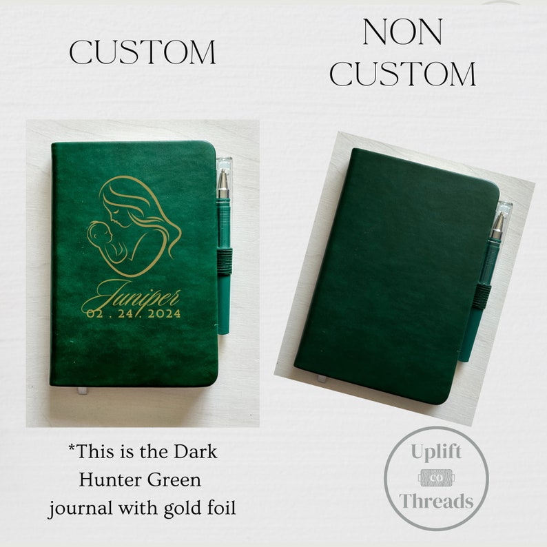 Personalized Emerald Green Faux Leather Pocket Notebook With Pen Mini ...