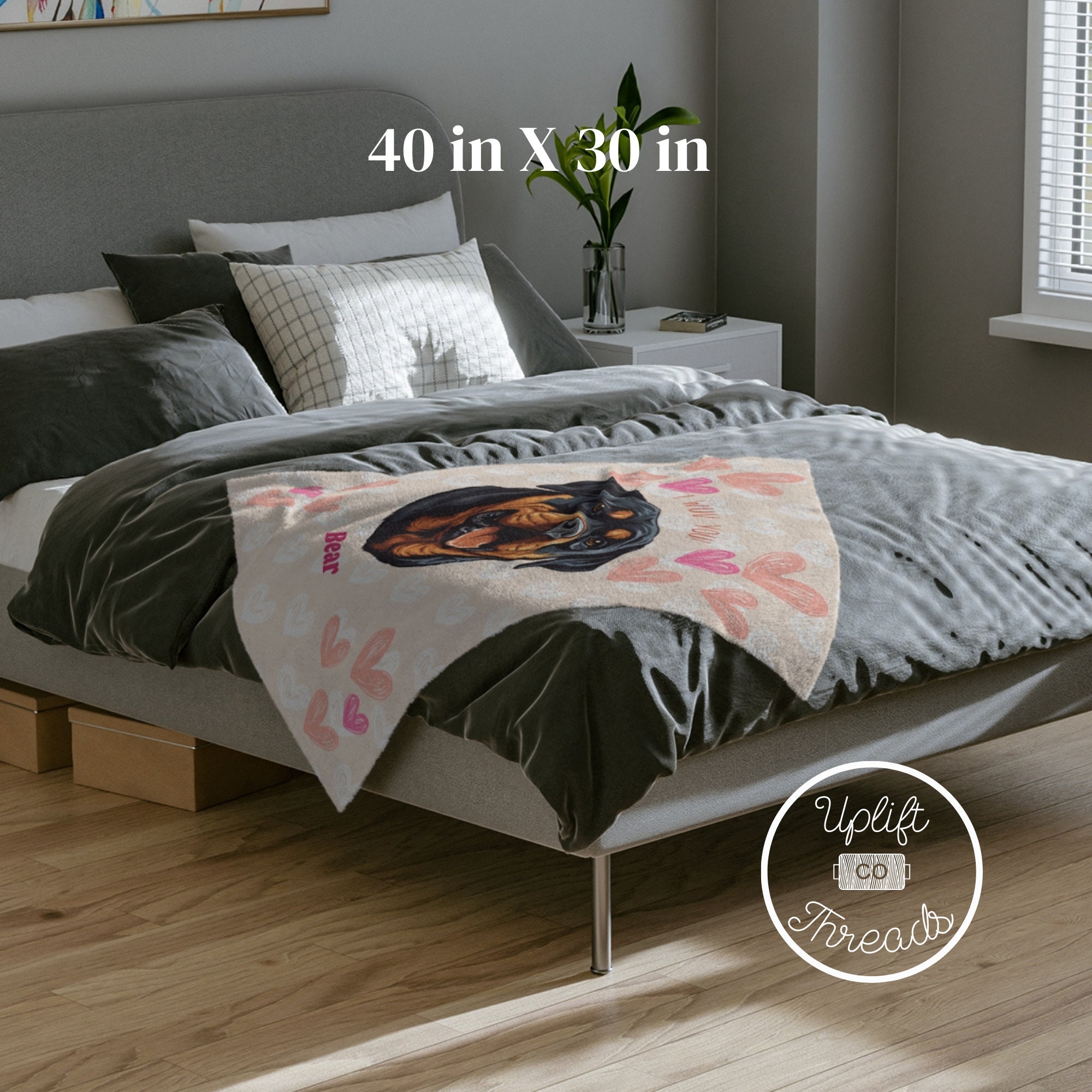 Custom Rottweiler Blanket Soft Dog Blanket Rottweiler Mom Gift Dog ...