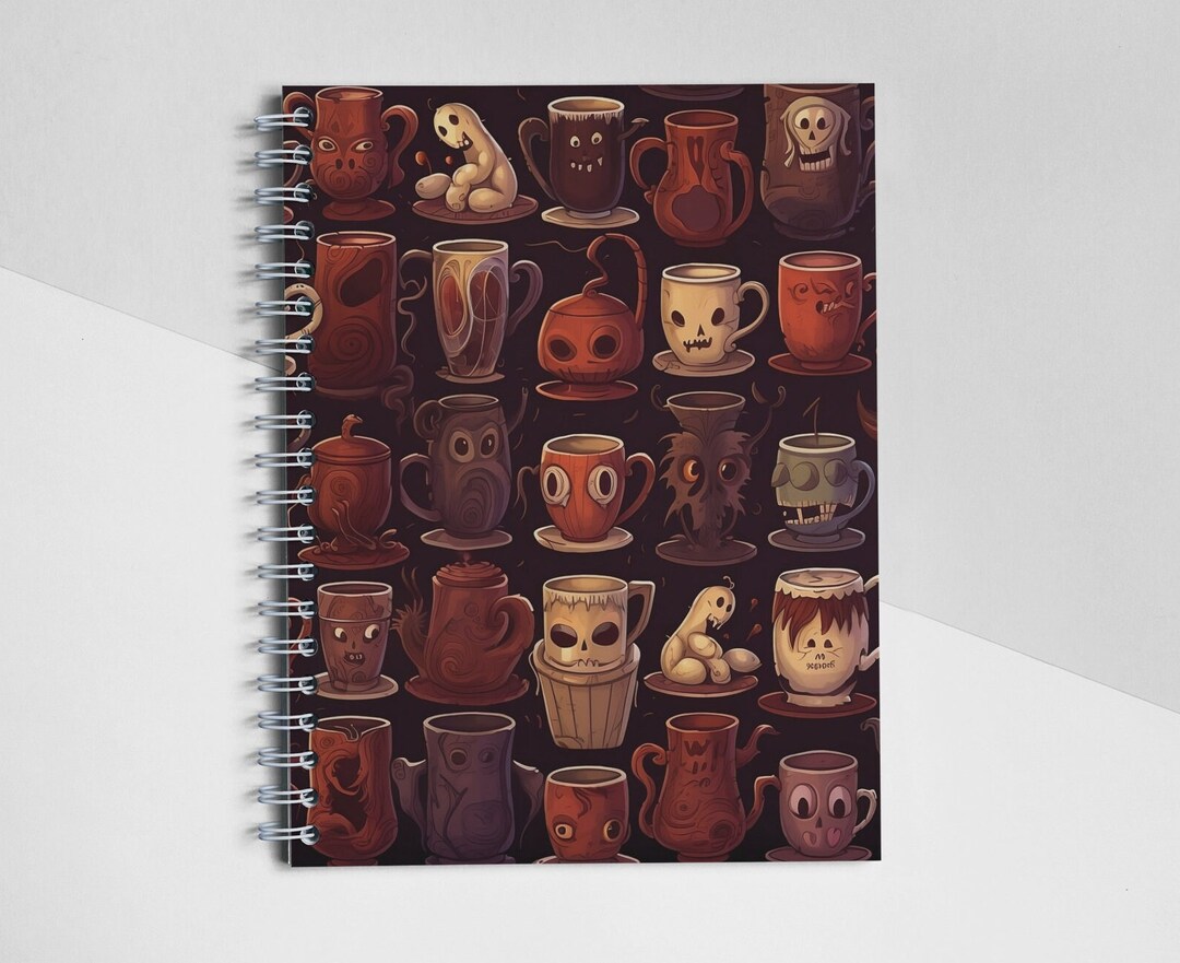 Spooky Halloween Coffee Notebook Design, Dark Background, Spooky ...