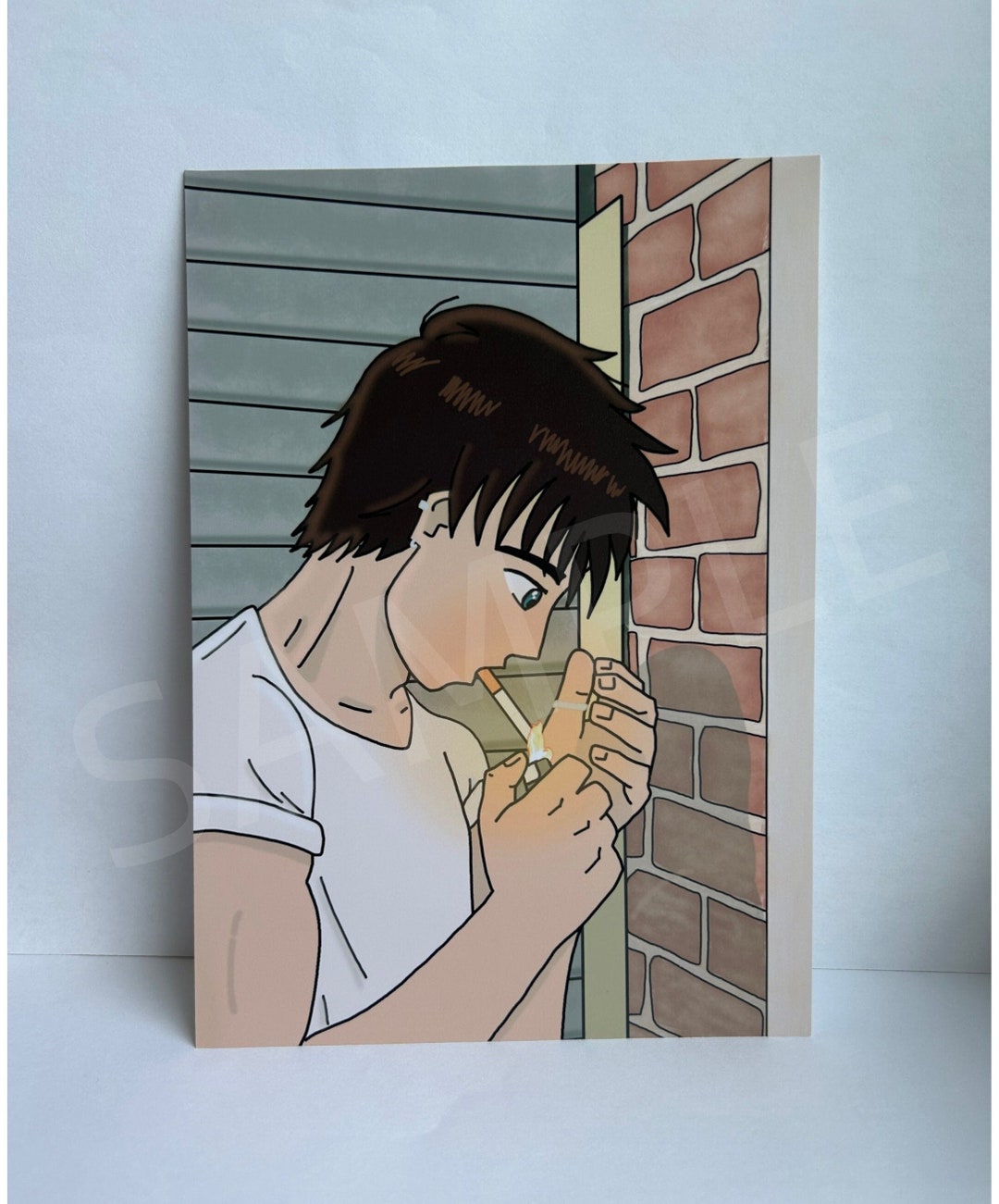 Corner Smoking Retro Anime 5x7 Art Print | Lofi Anime Aethetic, 90s ...