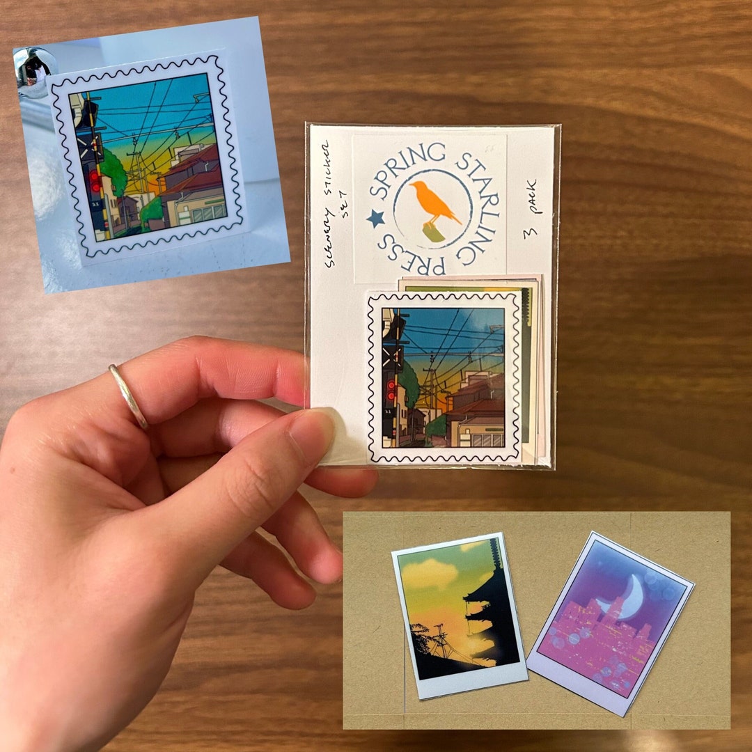 Anime Scenery Sticker Set 3pcs | Waterproof Sticker, Hyperpop, Sunset ...