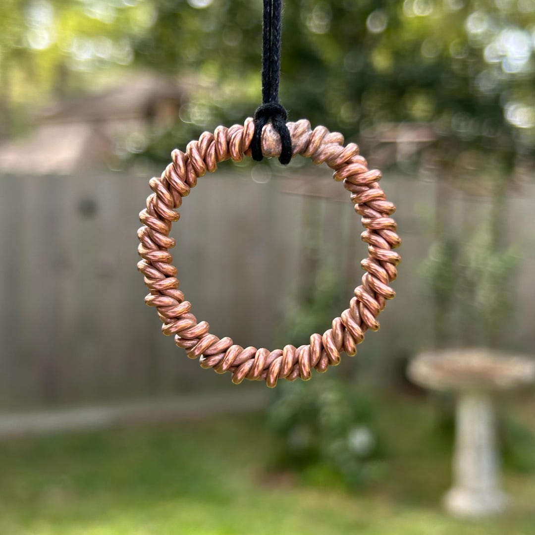 Double Twisted Copper Tensor Ring Necklace: 528 Mhz Cosmic Connector - Etsy