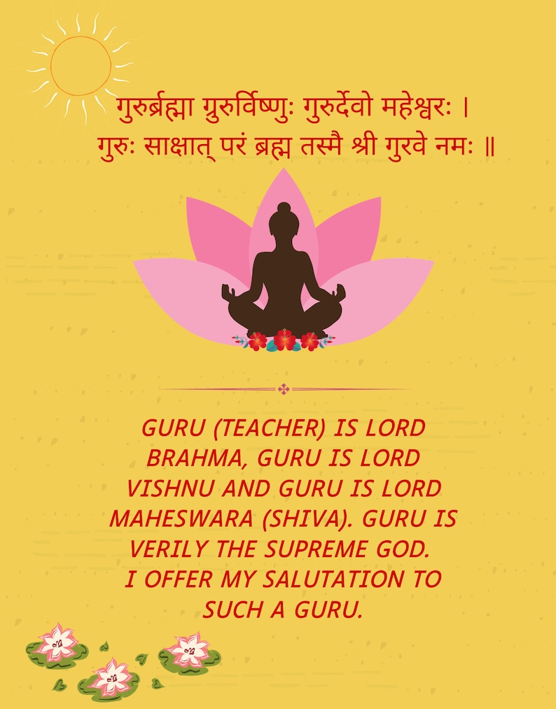Printable Sanskrit Sholka, Honoring and Thanking Our Teacher or Guru ...