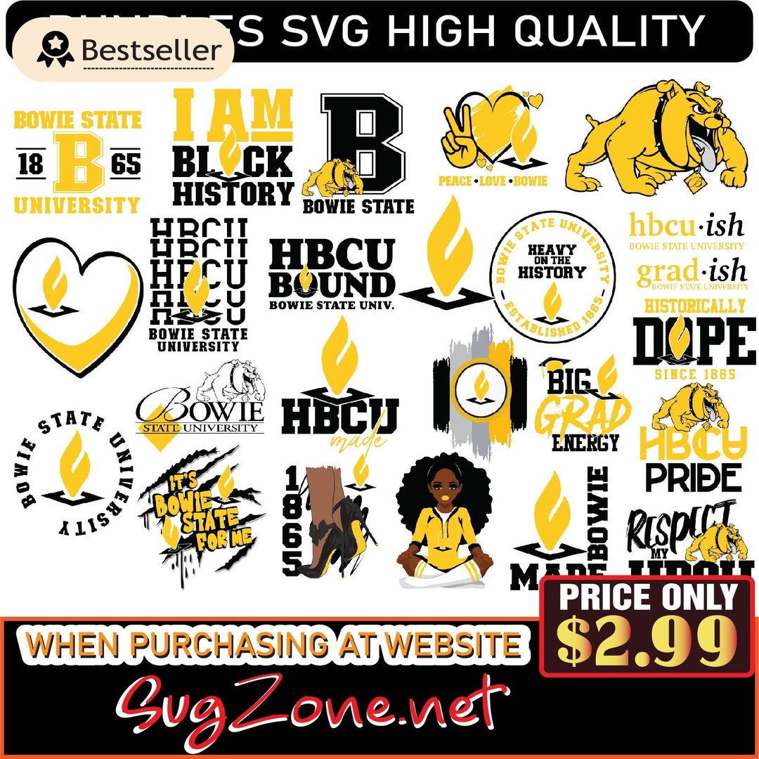 Bowie State University Svg Bundle Perfect for Hbcu - Etsy