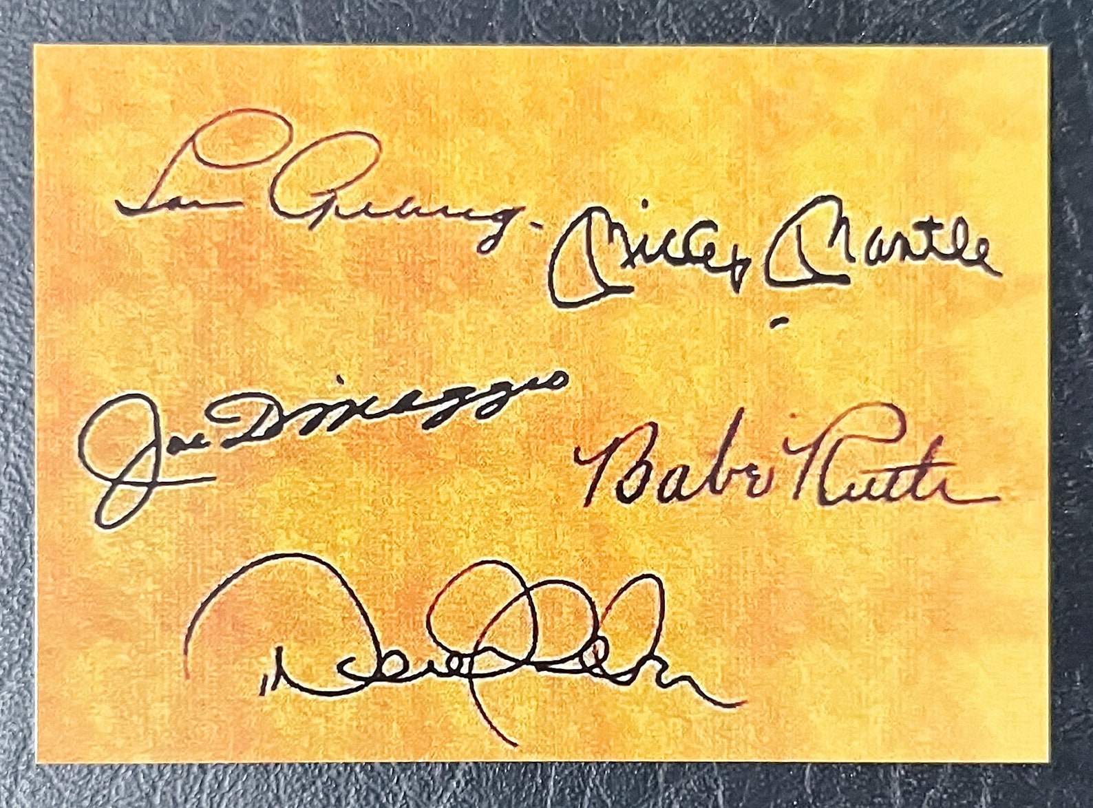 Yankees Legends Facsimile Autograph Promo Custom Card Mint Mantle, Ruth ...