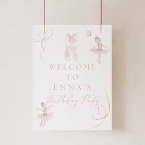 Tutu Cute Ballerina Birthday Welcome sign, Ballerina Welcome Sign ...