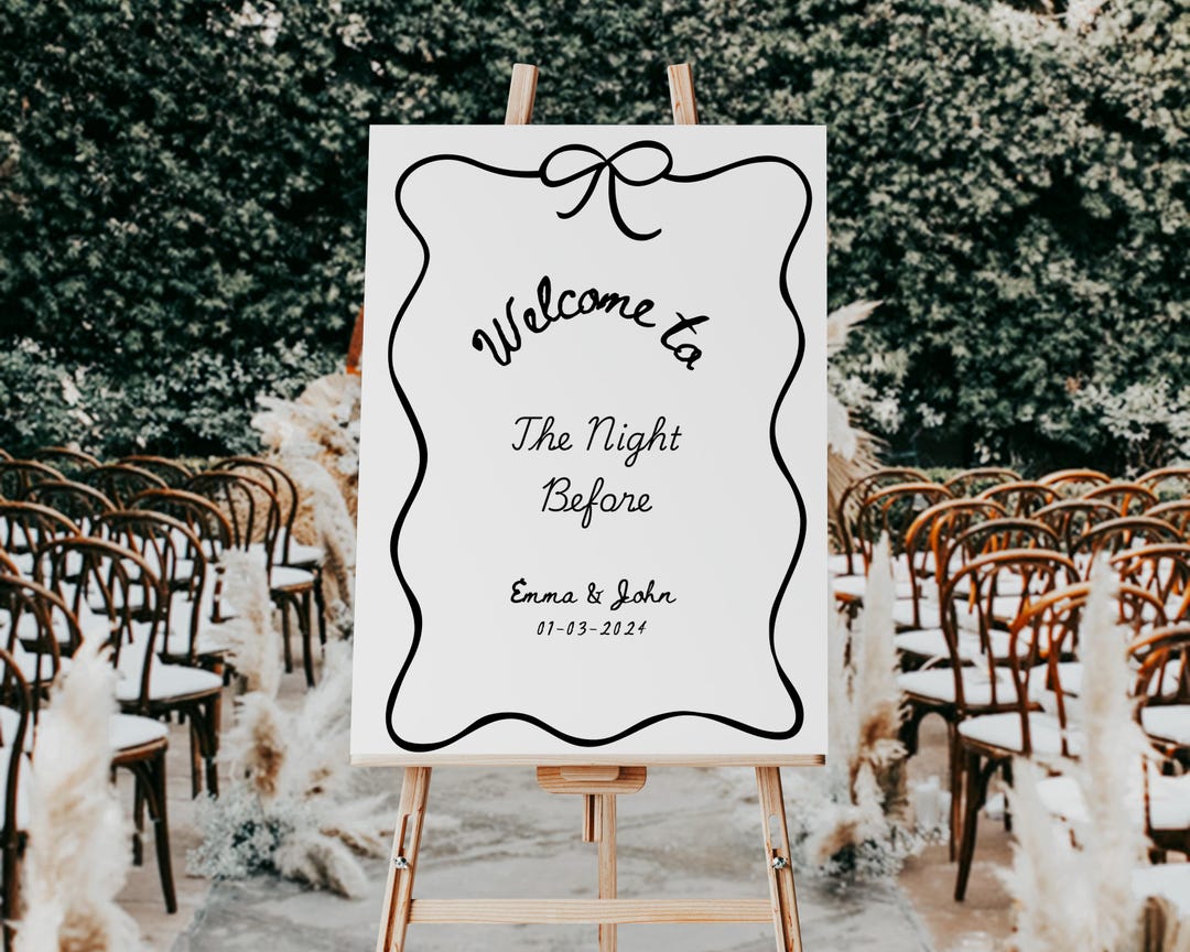 The Night Before Welcome Sign Template, Rehearsal Dinner Welcome Sign ...