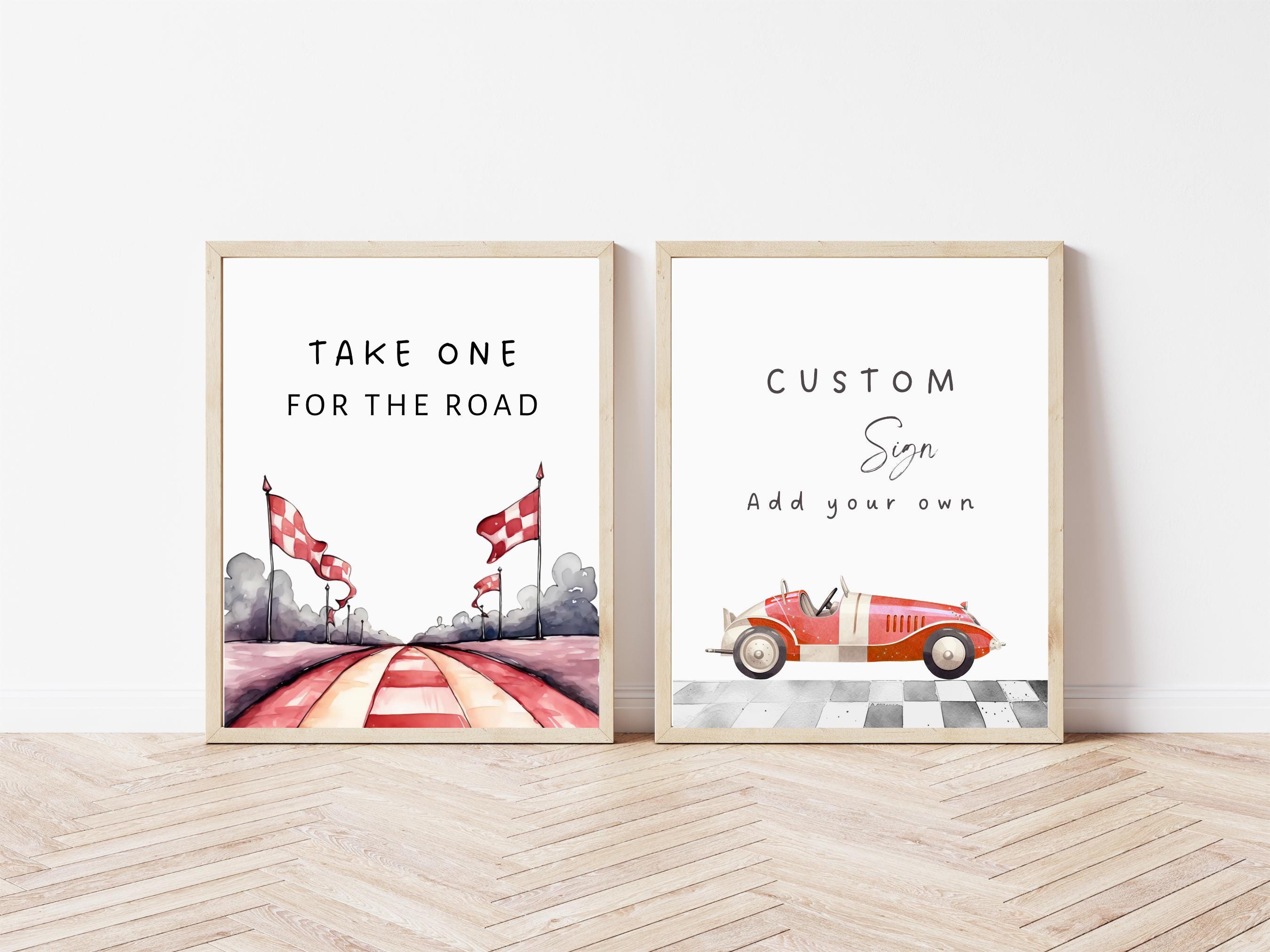 Two Fast Race Car Birthday Invitation Party Signs, Birthday Racing ...