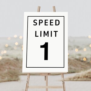 Speed Limit 1 Sign Template, Fast ONE Race Car Birthday Party Sign, 1 ...