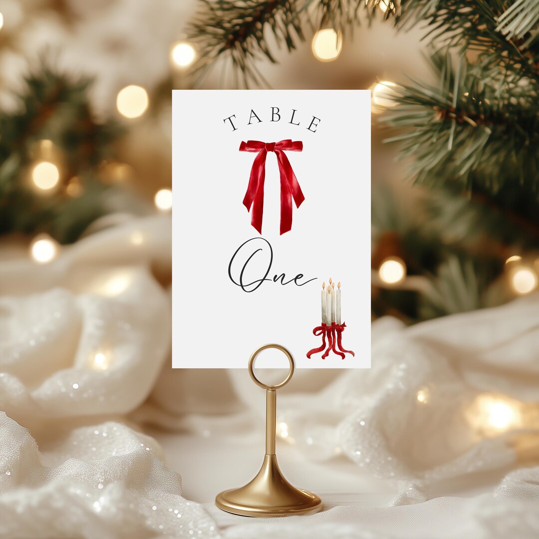 Christmas Table Number, Winter Wedding Table Number, Tis the Season ...