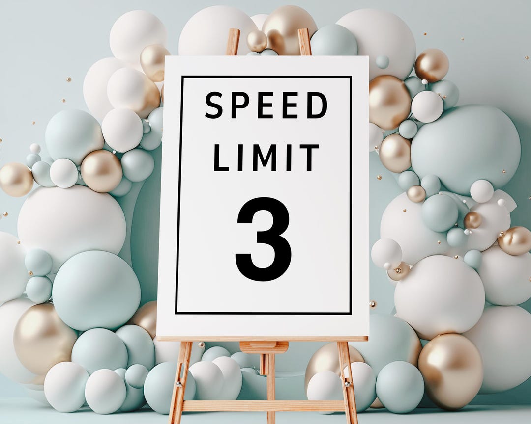 Speed Limit 3 Welcome Sign Template, Can't Catch Me I'm Three Race Car ...