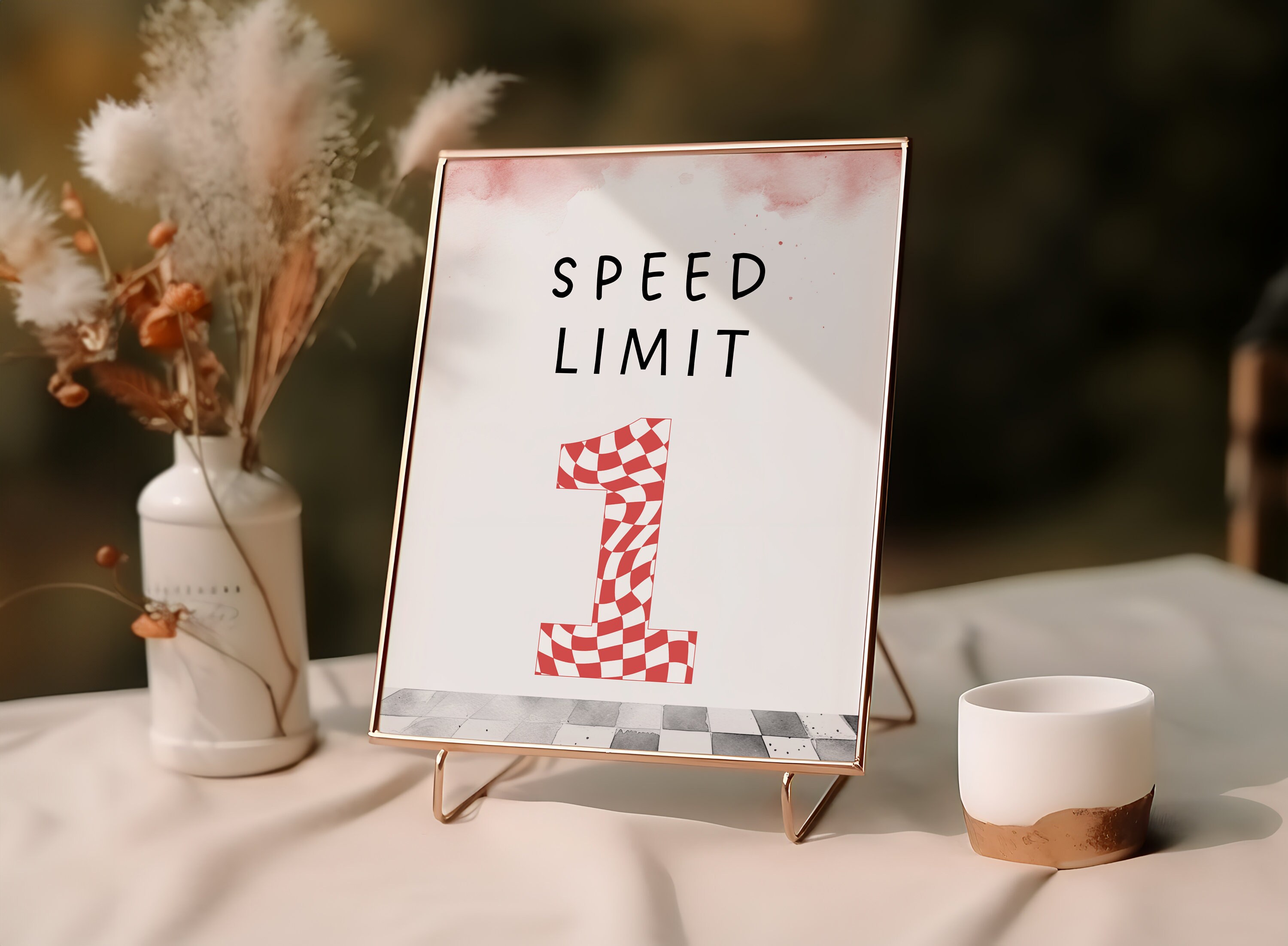 Fast One Race Car Birthday Invitation Party Signs, Birthday Racing ...