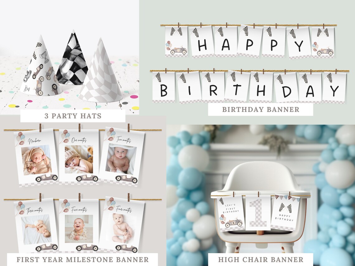 Fast One Race Car Bundle, Fast One Birthday, First Birthday Party ...