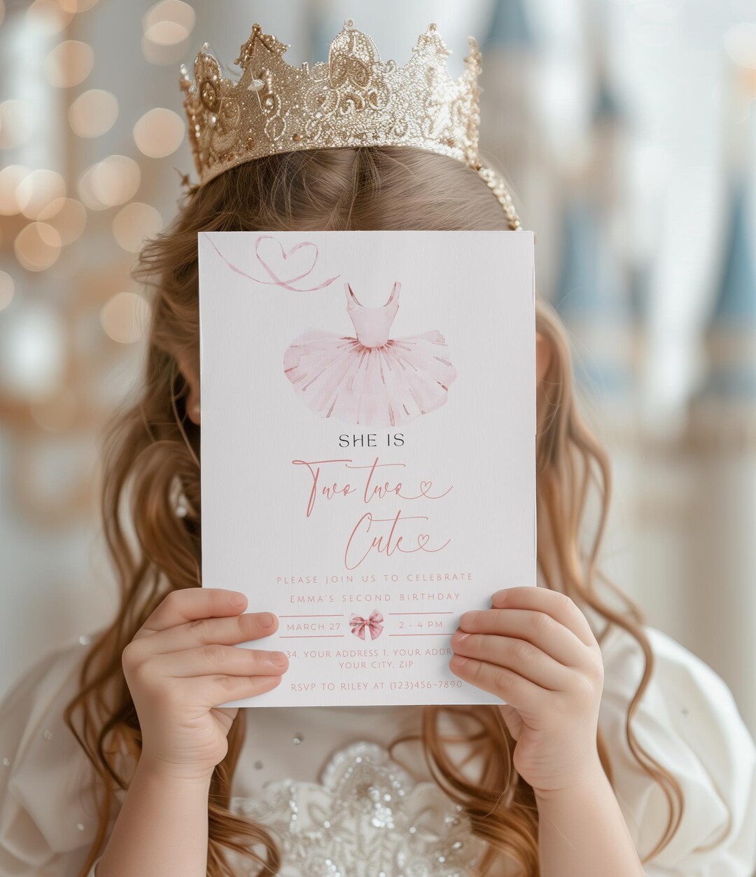 Tutu Cute Birthday Invitation, Ballerina Birthday Invite, 2nd Birthday ...