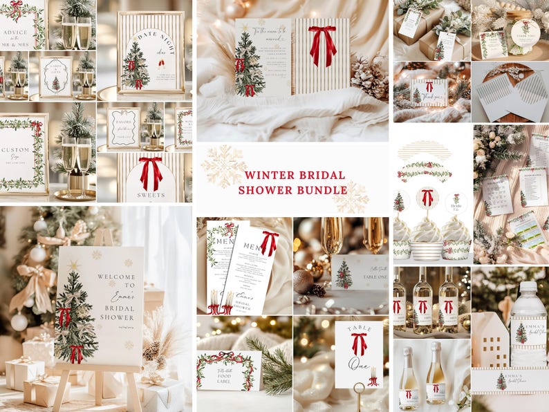 Christmas Bridal Shower Bundle, Winter Bridal Shower, A Merry Little ...