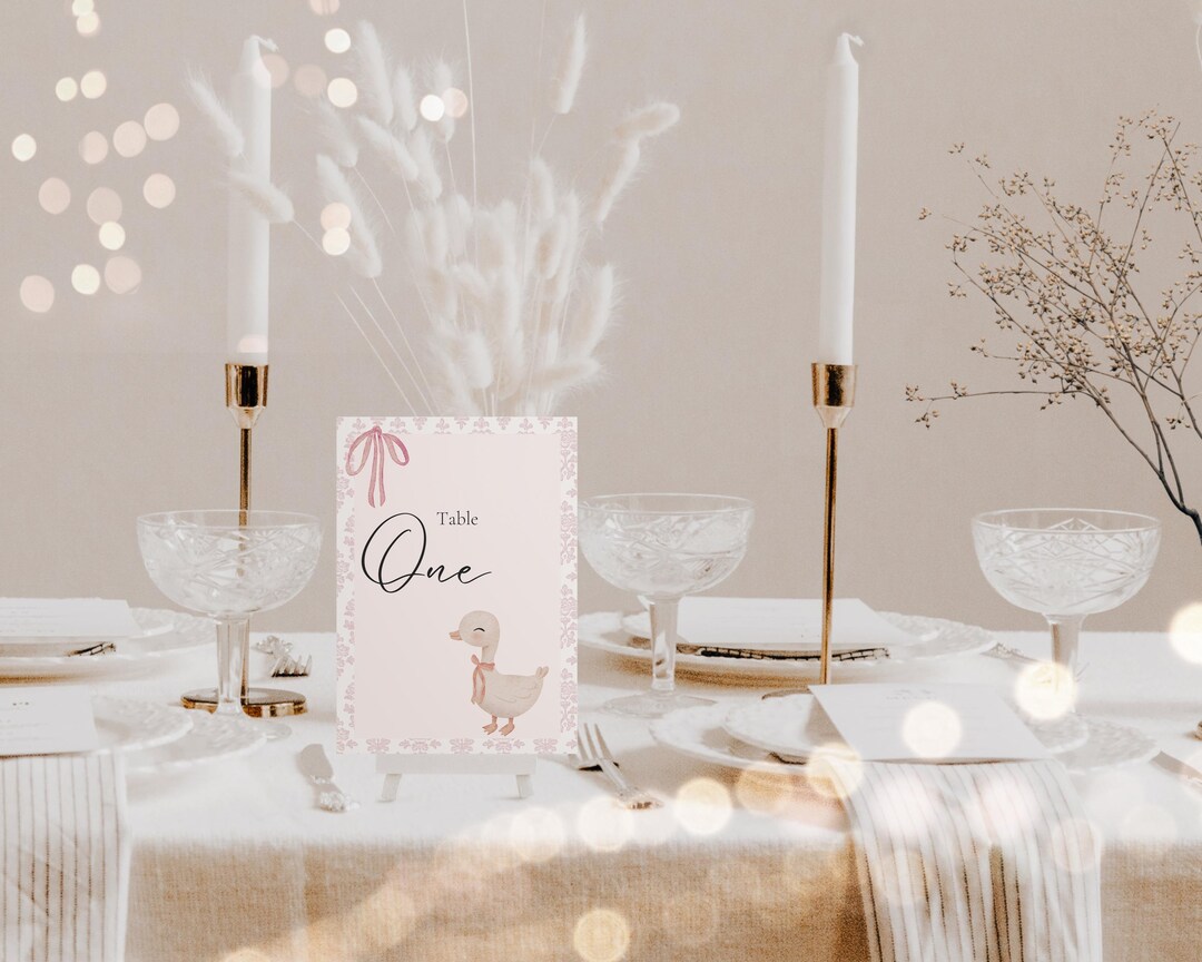 Little Silly Goose Baby Shower Table Numbers, Toile De Jouy Silly Goose ...