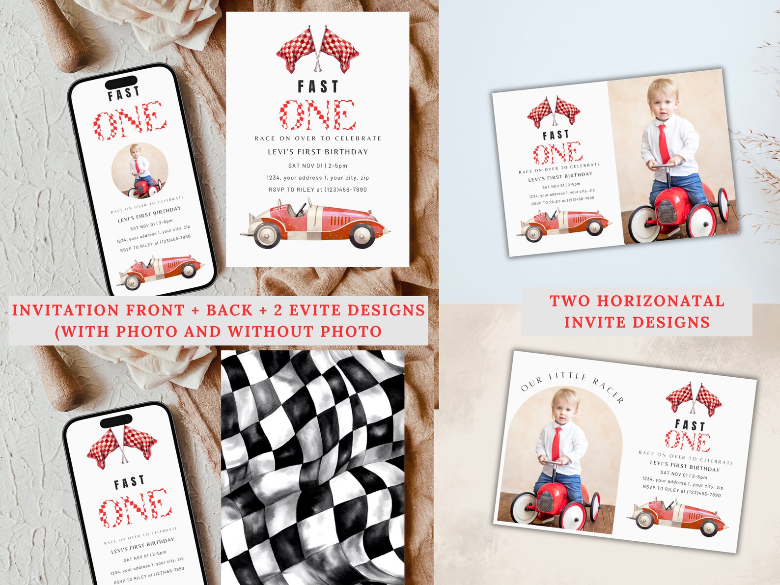Fast One Birthday Bundle, First Birthday Bundle, Retro Race Car First ...